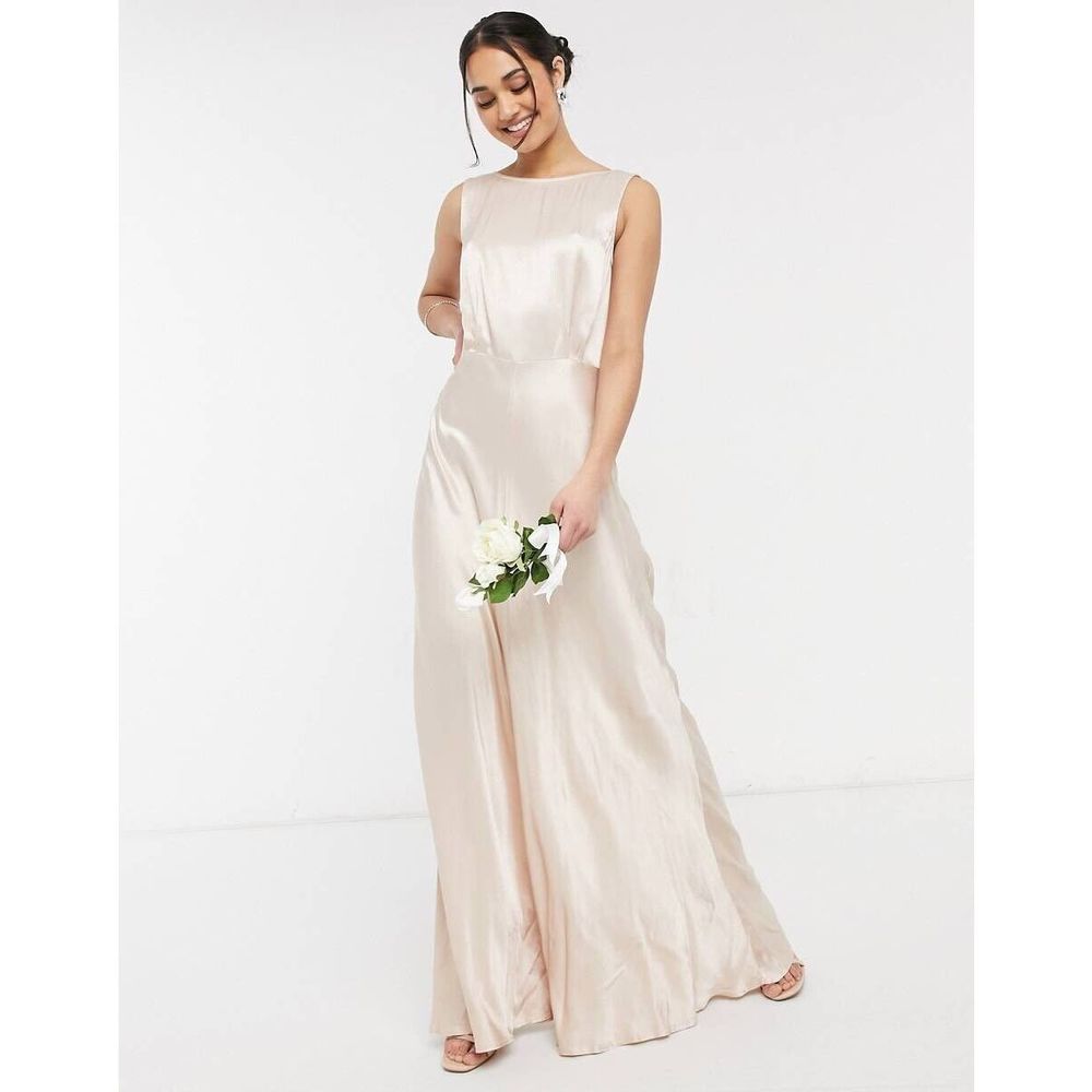 Bhldn X Ghost London Bridesmaid Satin Maxi Dress Size Gem